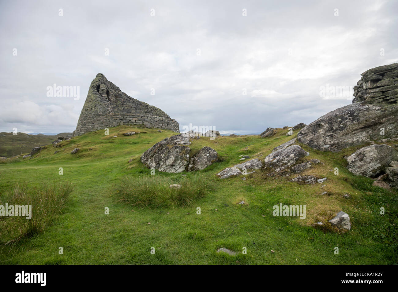 Dun Carloway broch in Iron Age period, Isle of Lewis, Outer Hebrides ...