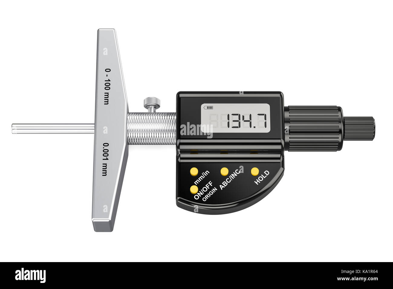 Digital Depth Micrometer, 3D rendering isolated on white background ...
