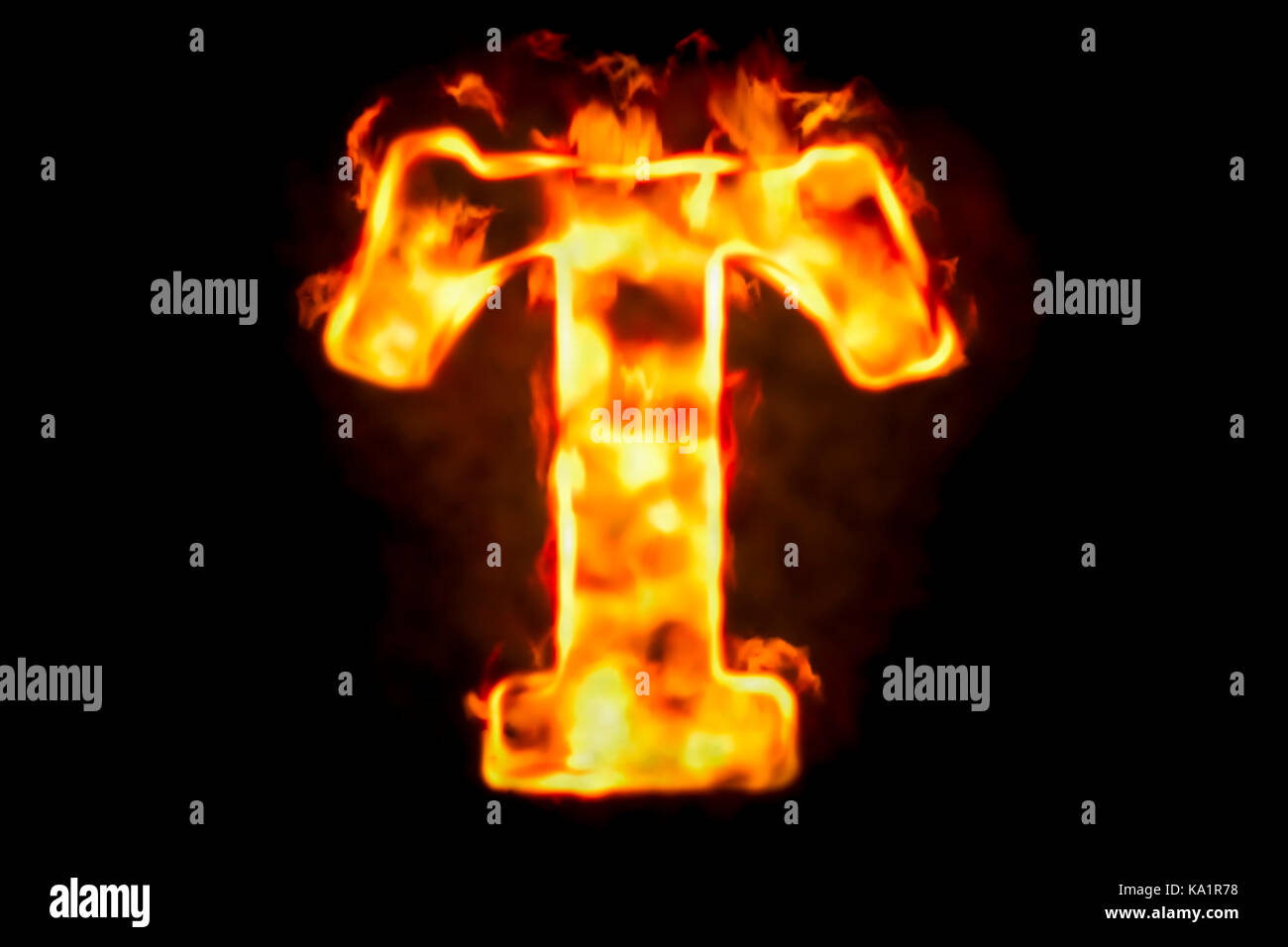Letter T On Fire
