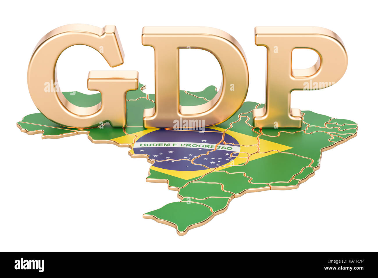 gross domestic product GDP of Brazil concept, 3D rendering isolated on ...