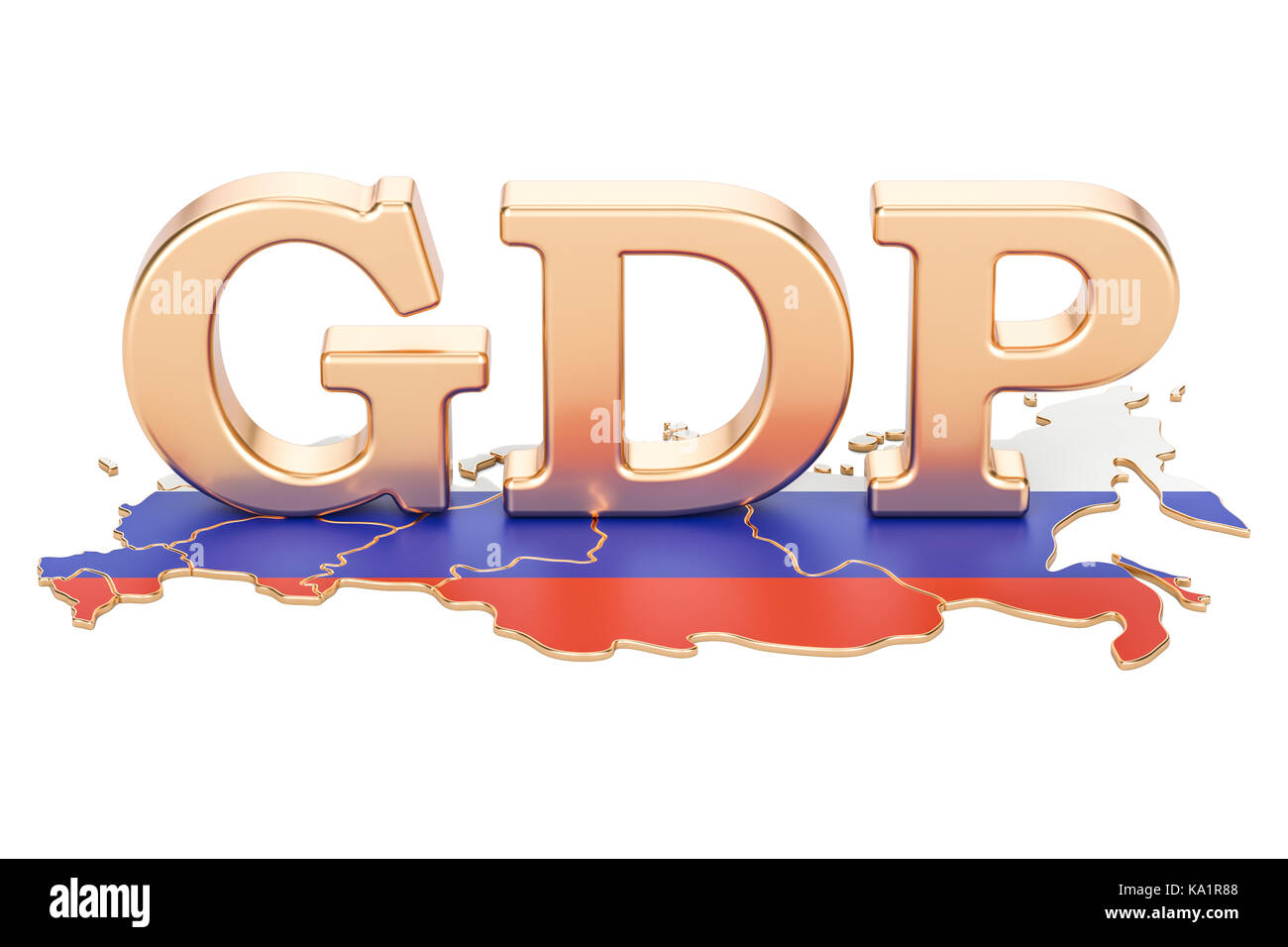 gross domestic product GDP of Russia concept, 3D rendering isolated on ...