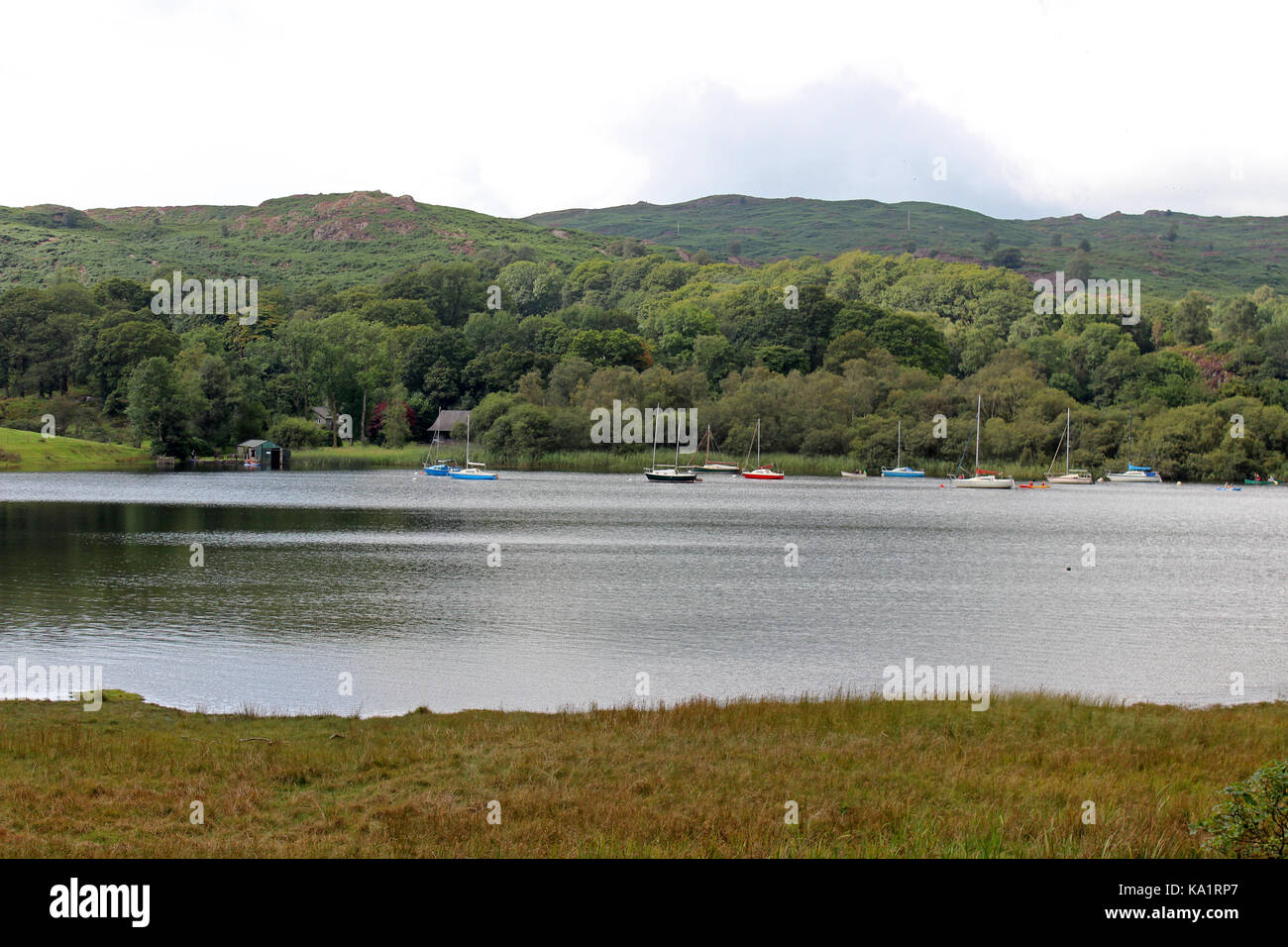 Boats on Coniston Water Stock Photo - Alamy