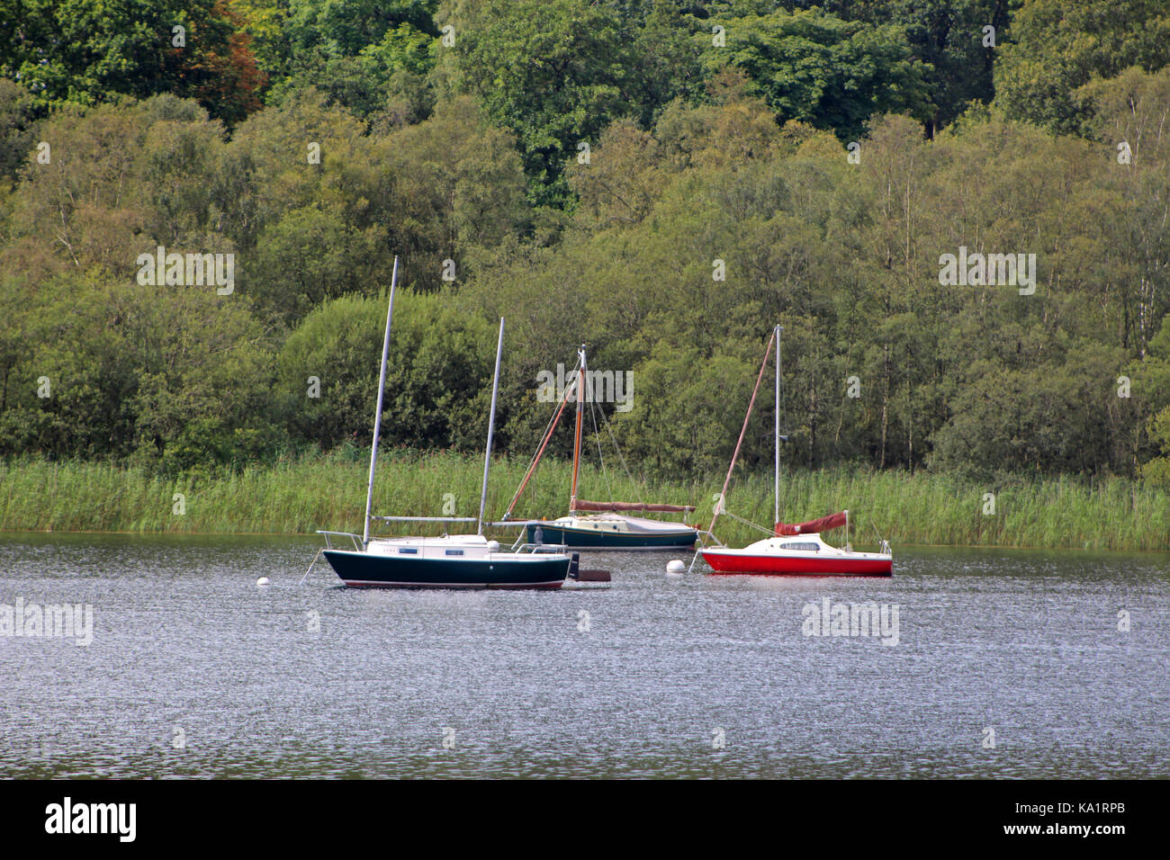 Boats on Coniston Water Stock Photo - Alamy