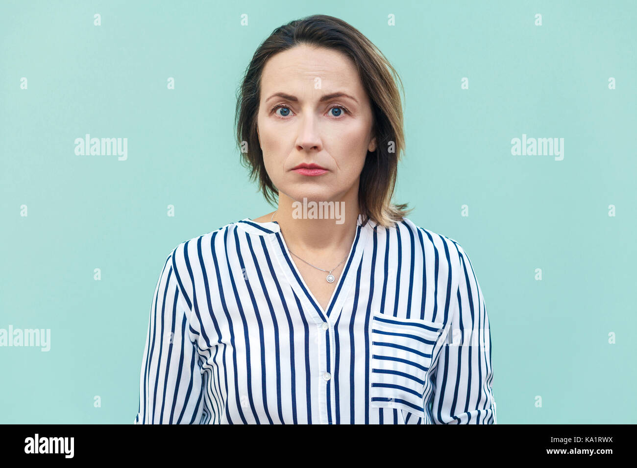 Close up, portrait bad mood business woman. Unhappy business woman ...