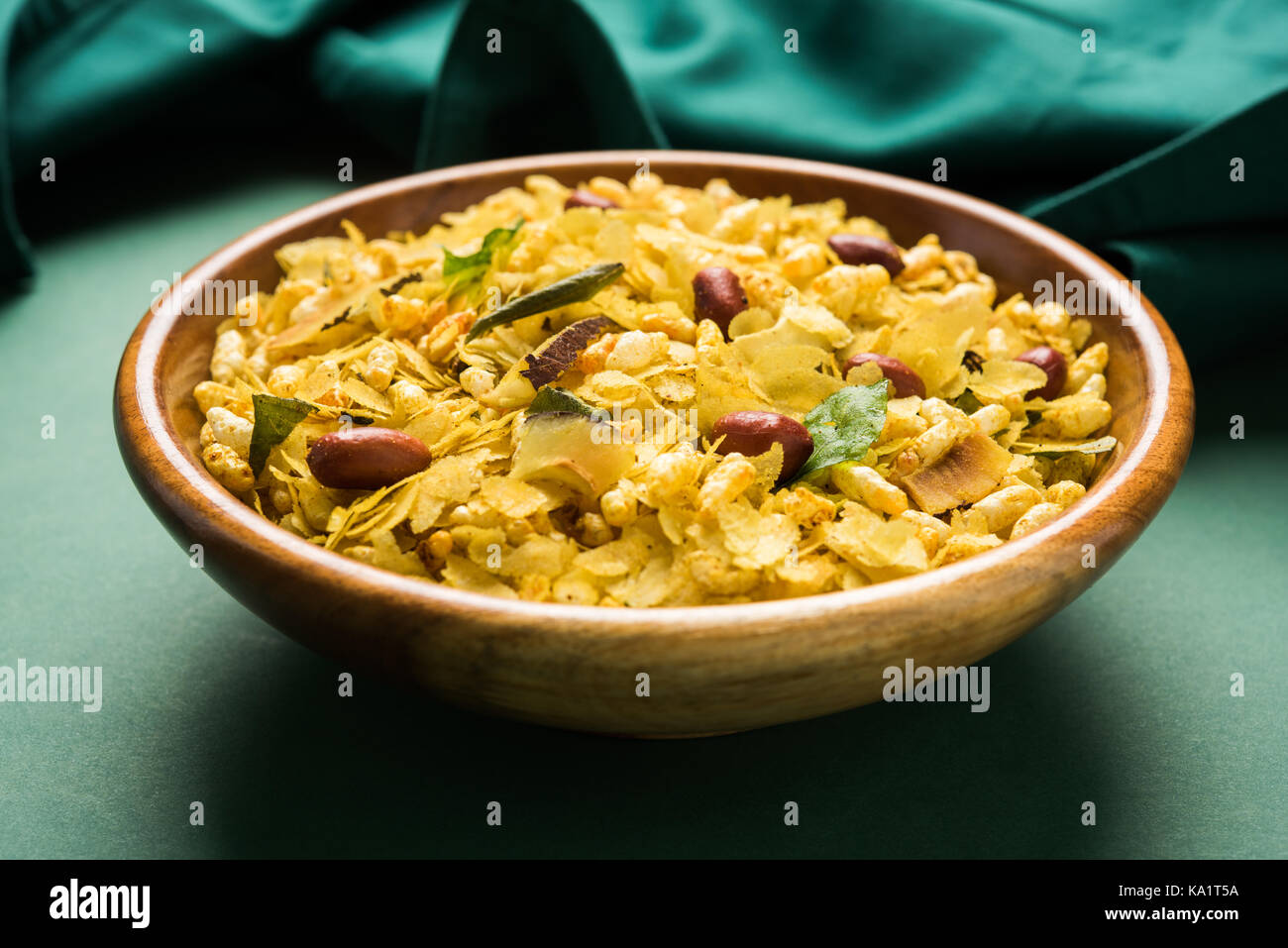Indian traditional and popular snack poha chivda or chivada made from ...