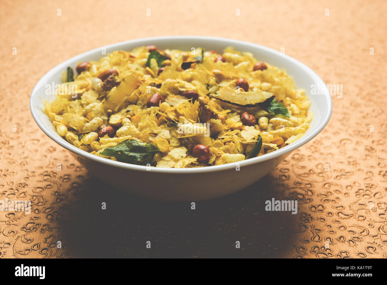 Indian traditional and popular snack poha chivda or chivada made from ...