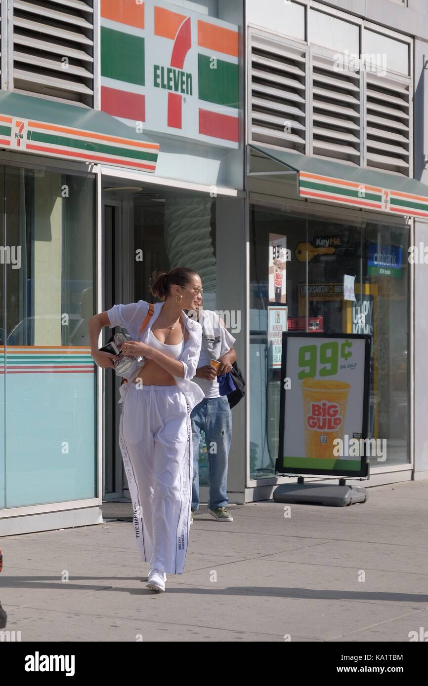 Bella Hadid hanging out with friends in SoHo Featuring: Bella Hadid ...