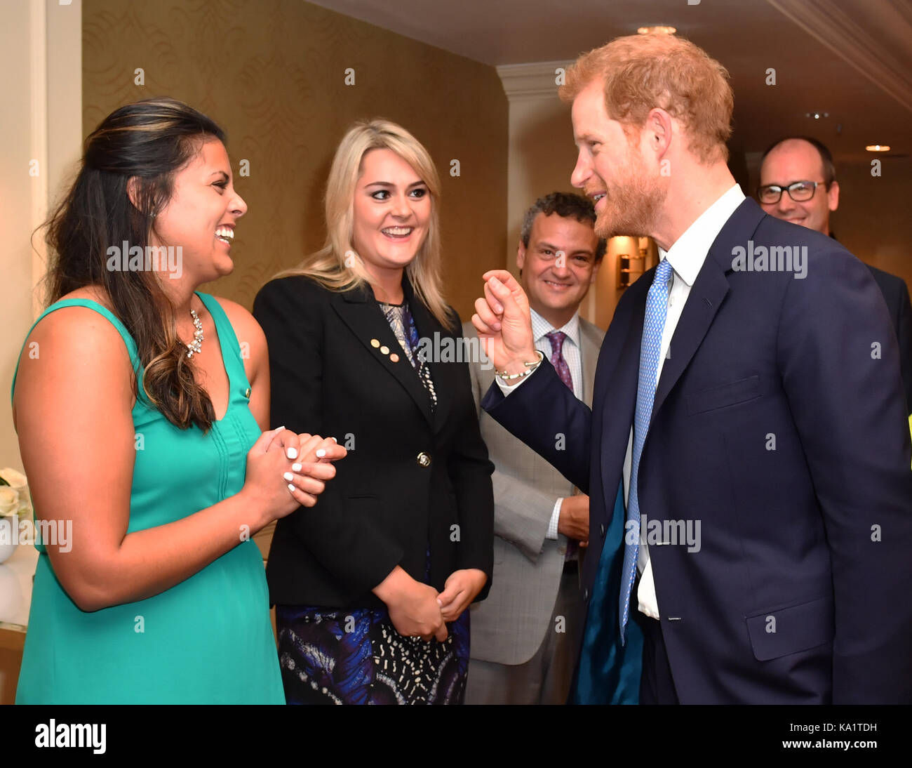 Prince Harry meets Jessica Silva and Augusta White during Duke of ...