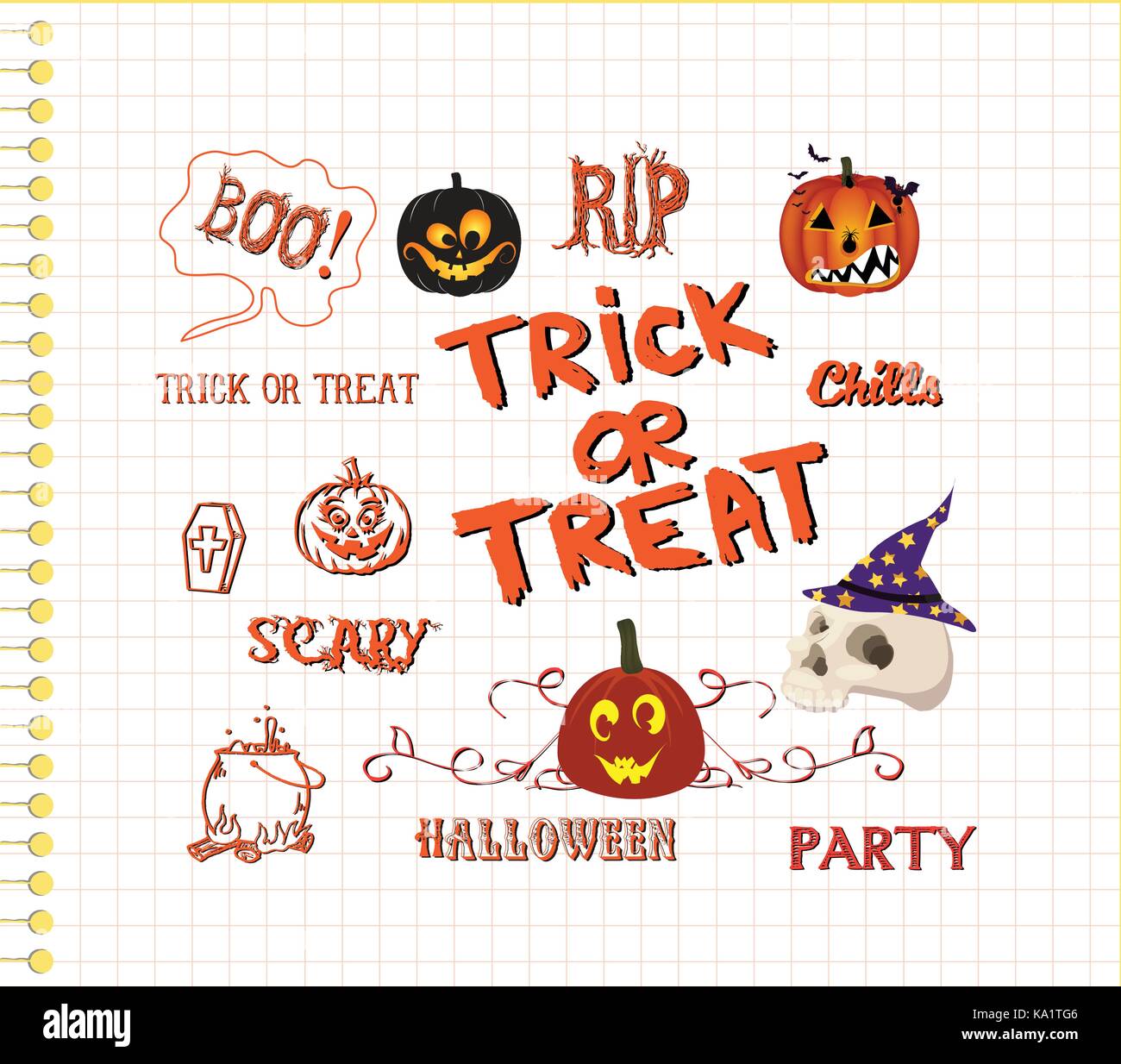 Halloween cupcake set cute Stock Vector Images - Alamy