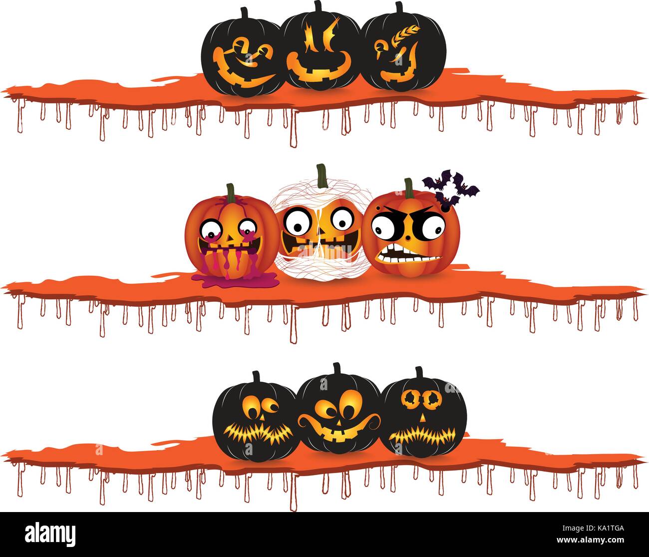 Pumpkins autumn paper leaves Stock Vector Images - Alamy