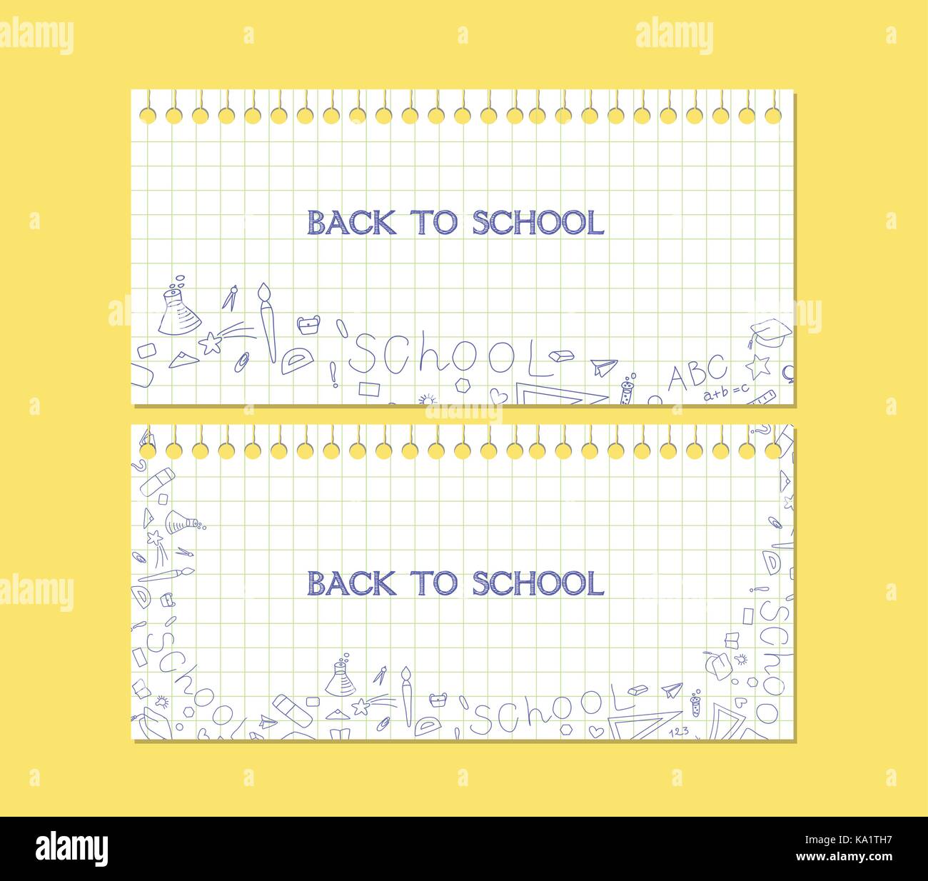 banner back to school note paper Stock Vector Image & Art - Alamy