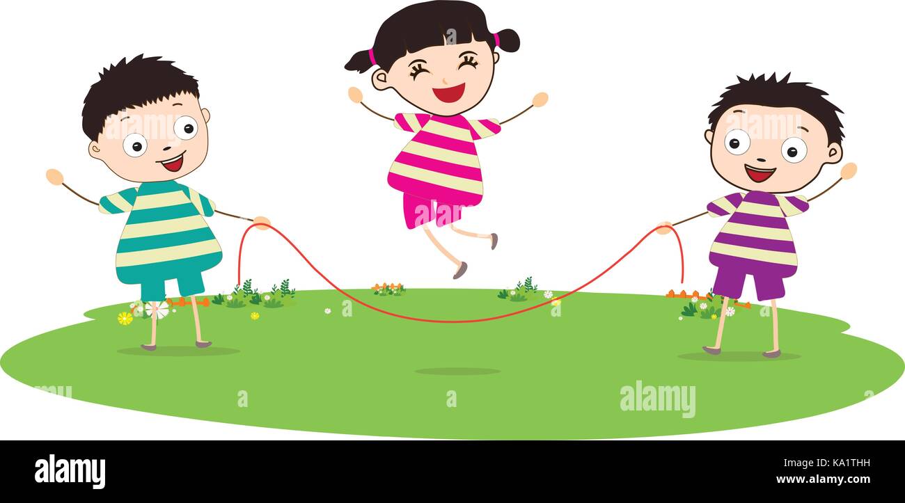 Children Skipping Clipart