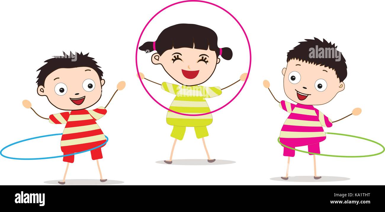 Kids Playing,Hula Hoop Stock Vector Image & Art - Alamy