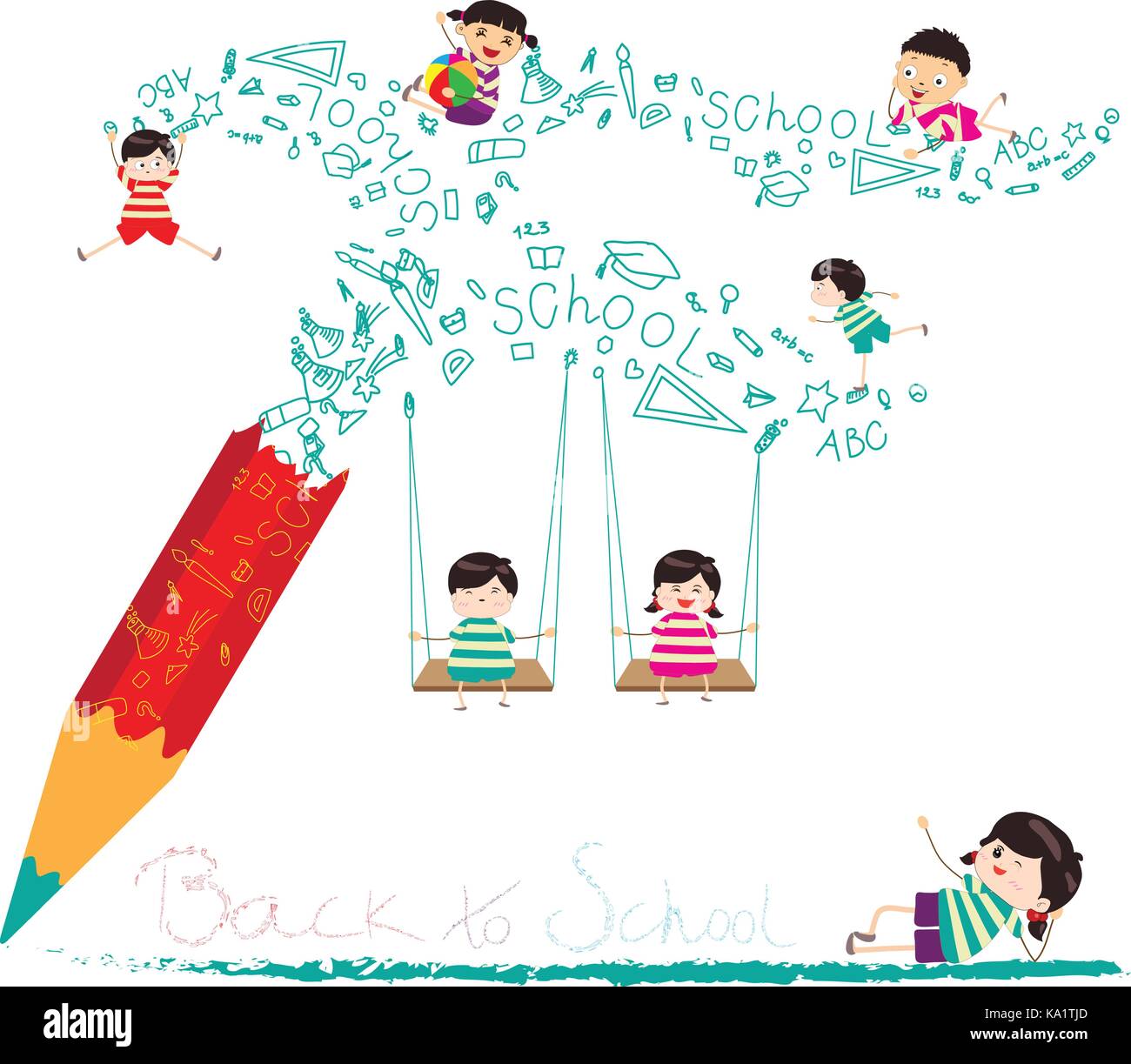 back to school with pencil Stock Vector Image & Art - Alamy