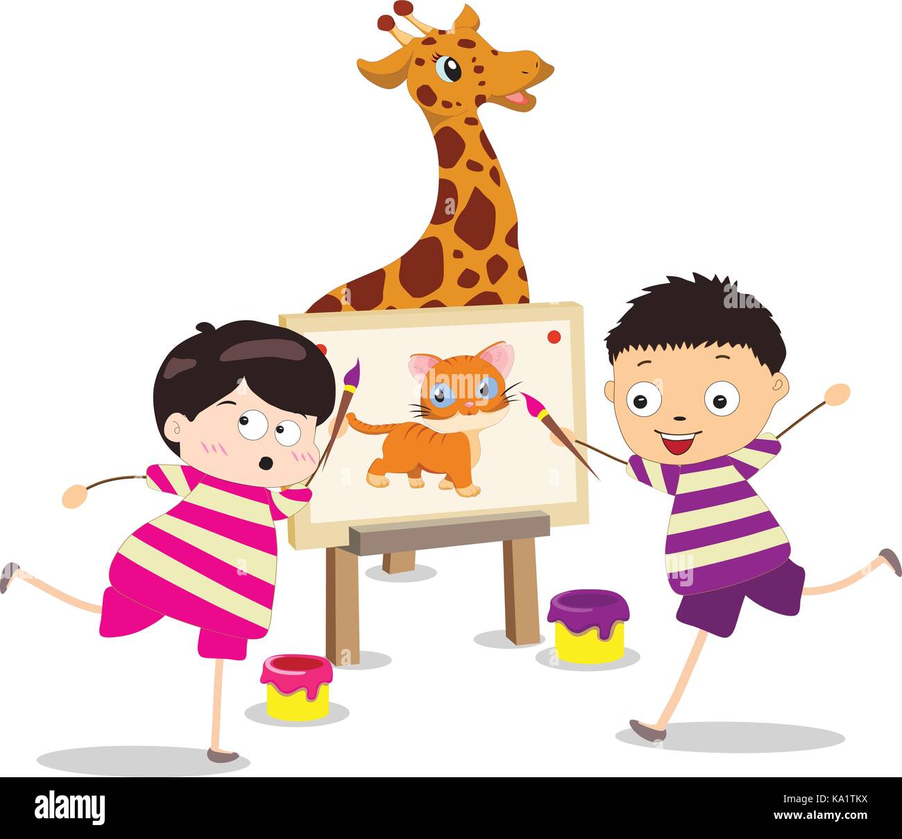 Drawing people canvas Stock Vector Images - Alamy