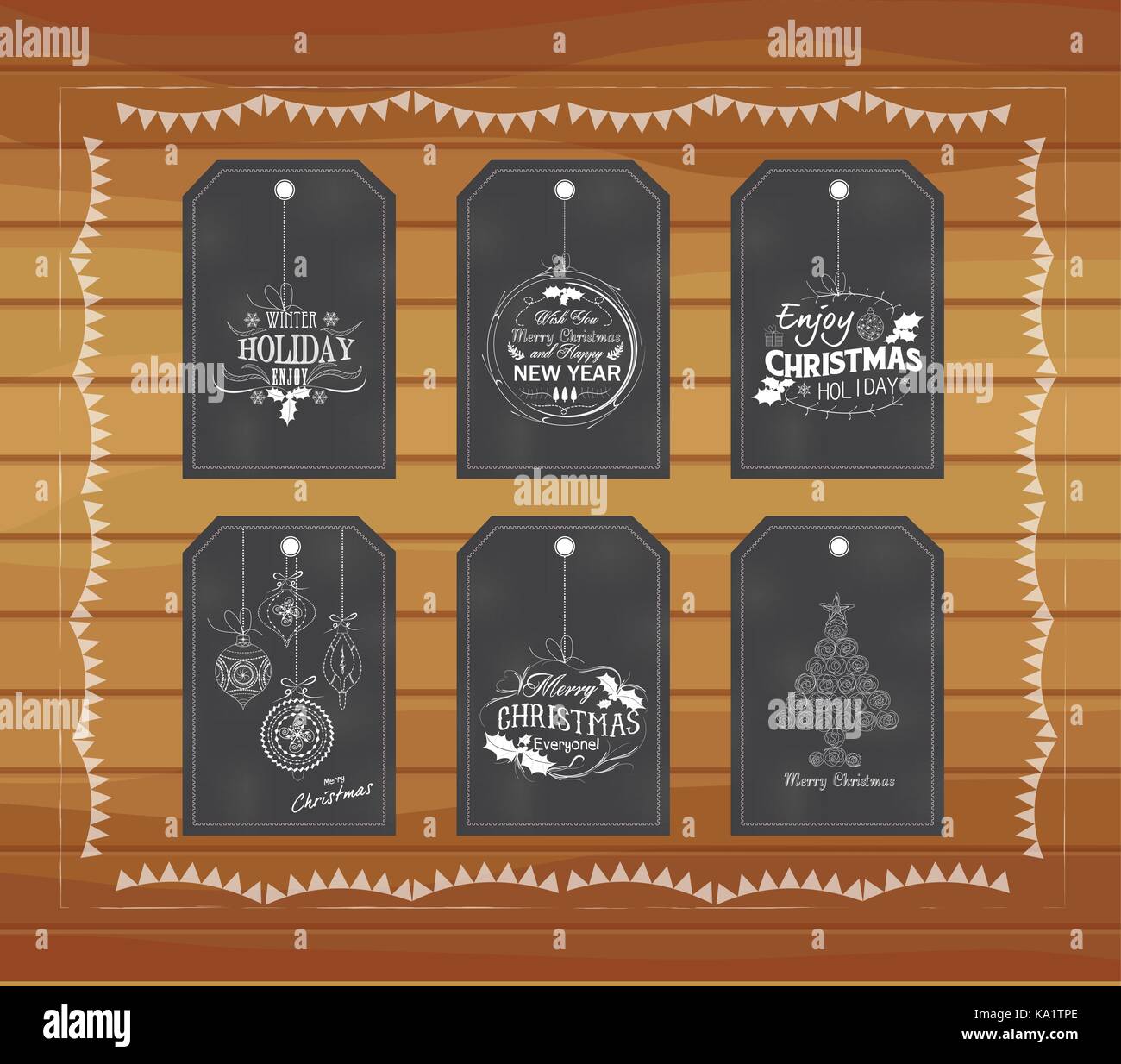 Chalkboard gift tags hand drawn vintage Stock Vector Image & Art - Alamy