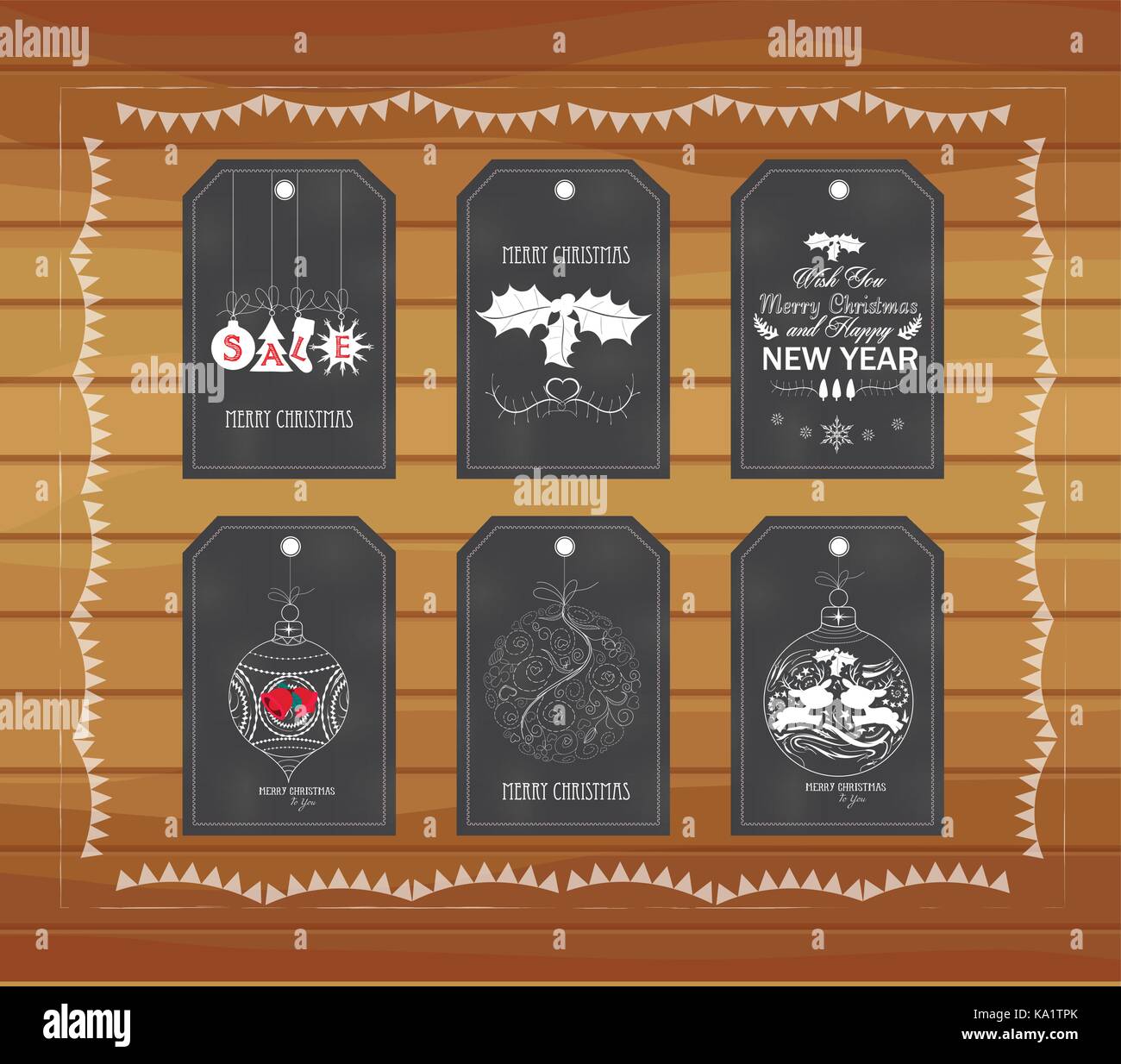 Chalkboard gift tags hand drawn vintage Stock Vector Image & Art - Alamy