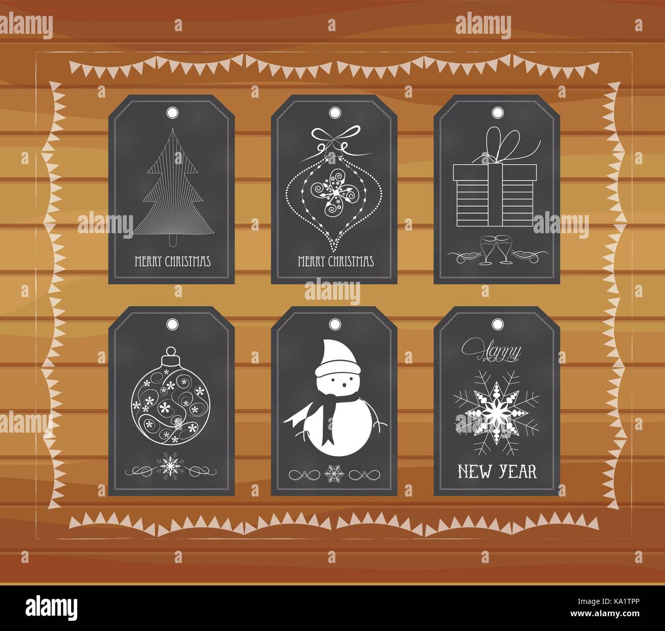 Chalkboard gift tags hand drawn vintage Stock Vector Image & Art - Alamy