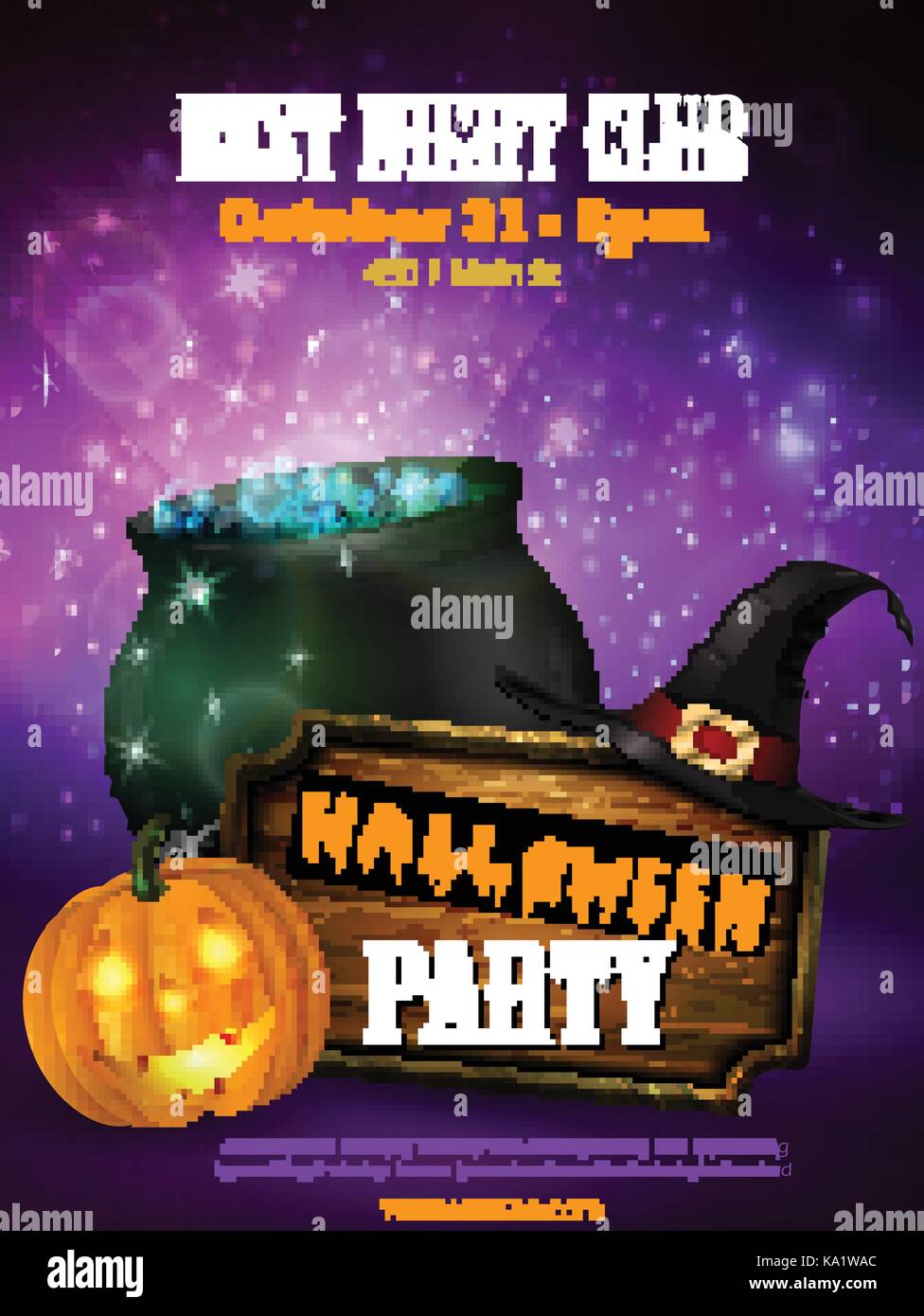 Halloween party flyer with pumpkins Stock Vector Image & Art - Alamy