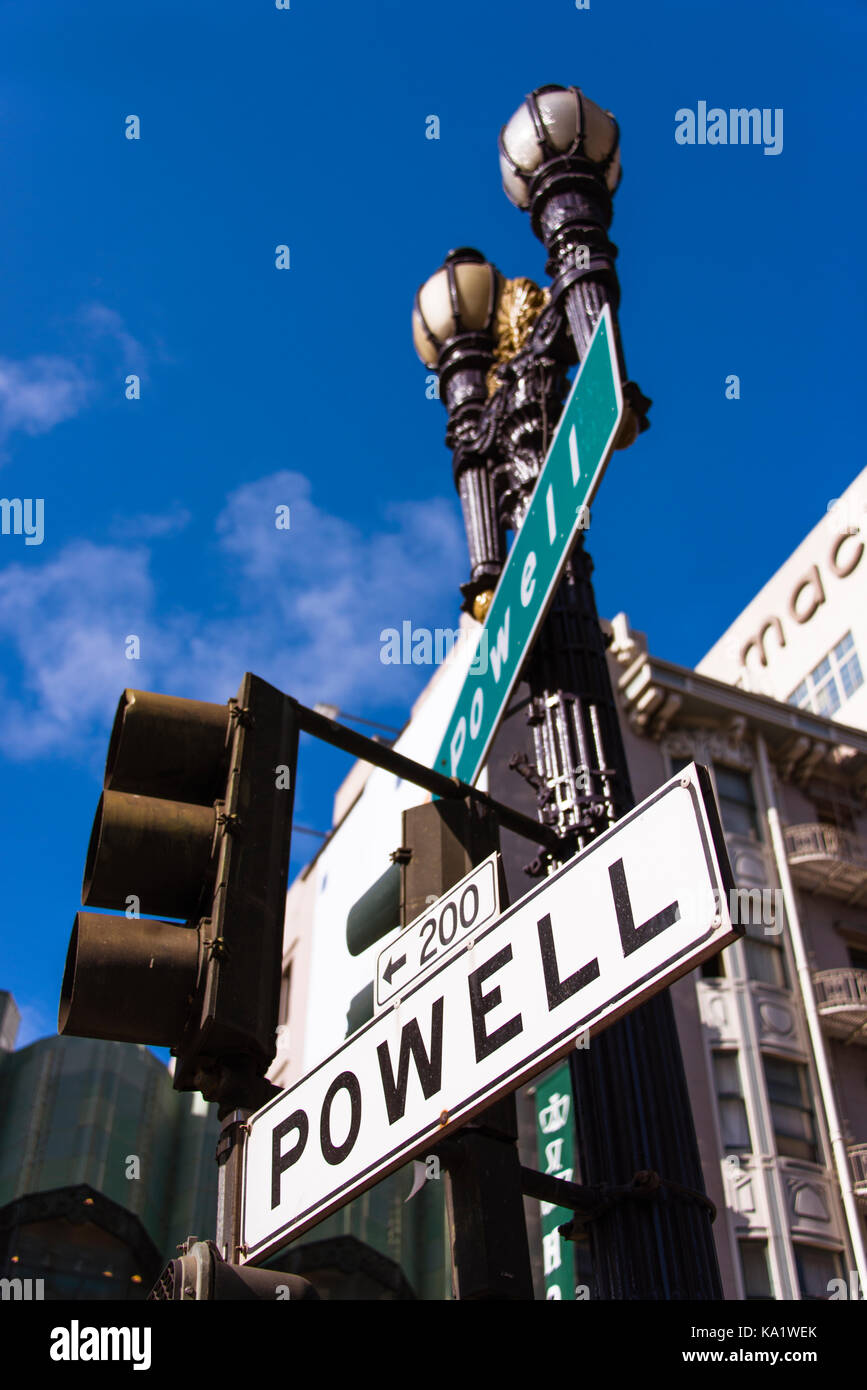Powell street signs, San Francisco, California Stock Photo - Alamy