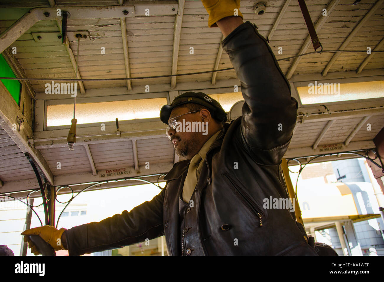 Cable car operator, San Francisco, California Stock Photo - Alamy