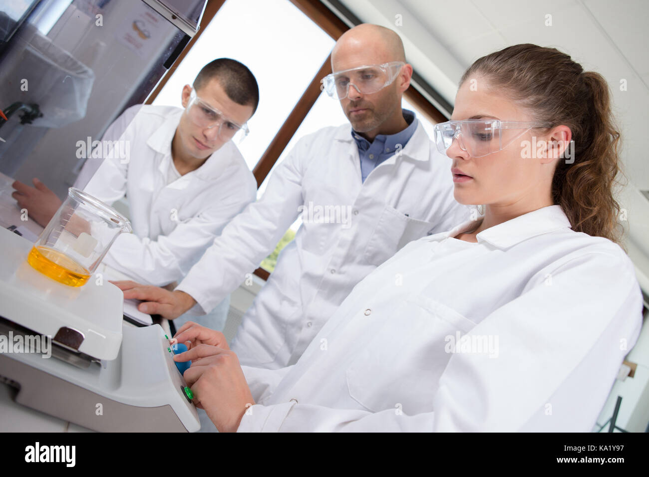 cheerful scientist in lab Stock Photo - Alamy