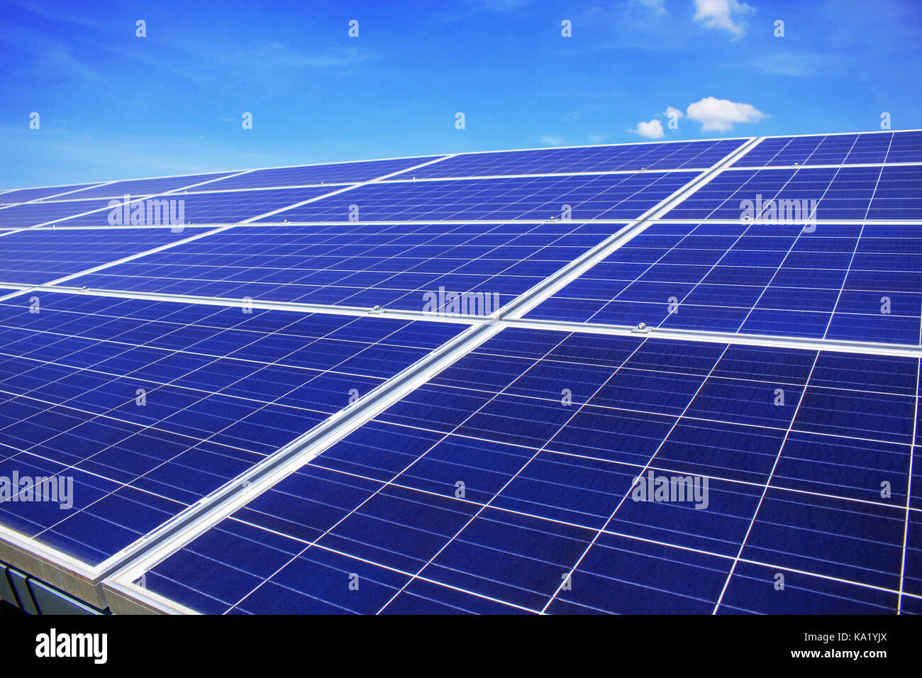 Solar panels with the blue sky Stock Photo - Alamy