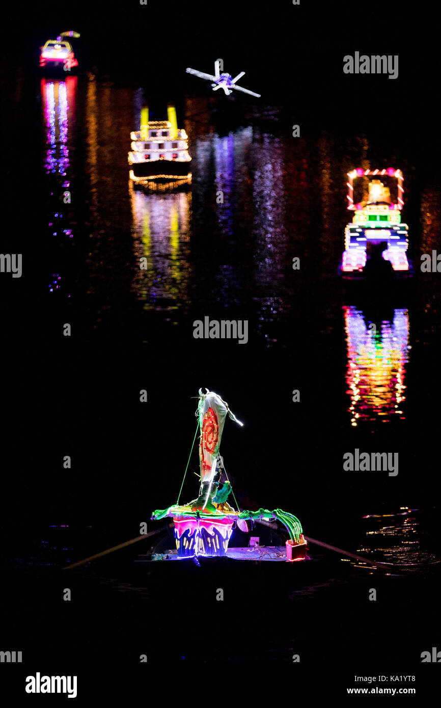 Participants take part in Matlock Bath Illuminations, a parade of ...