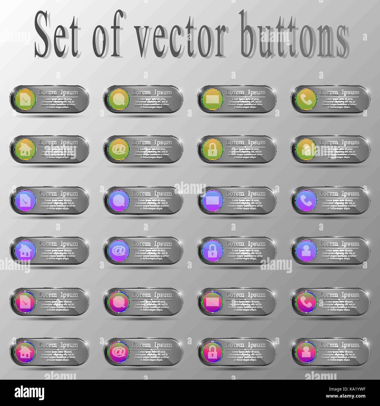 Set of buttons.Different characters social and communication Stock ...