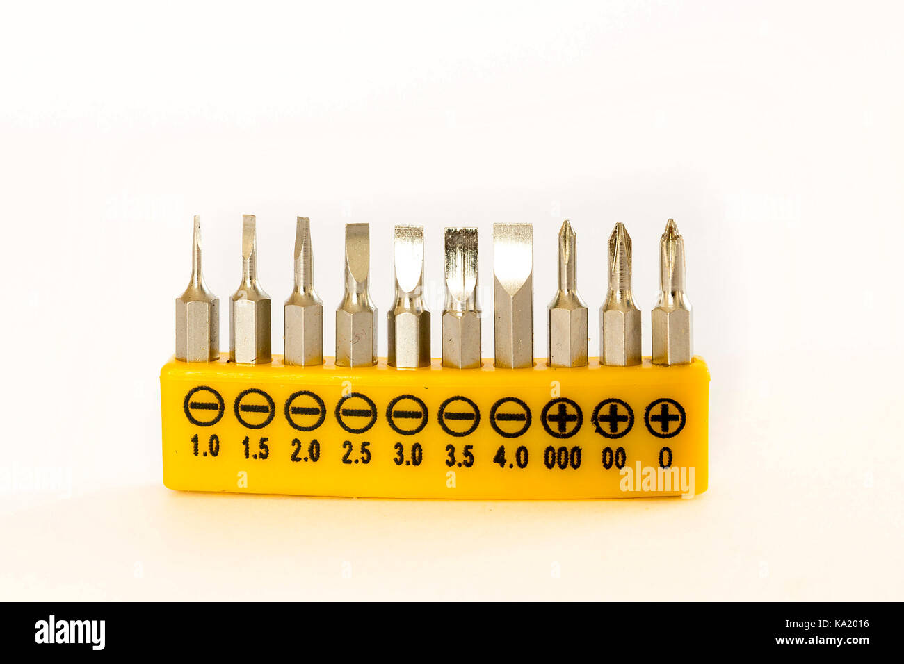 Set of screwdrivers bits isolated on white background Stock Photo - Alamy