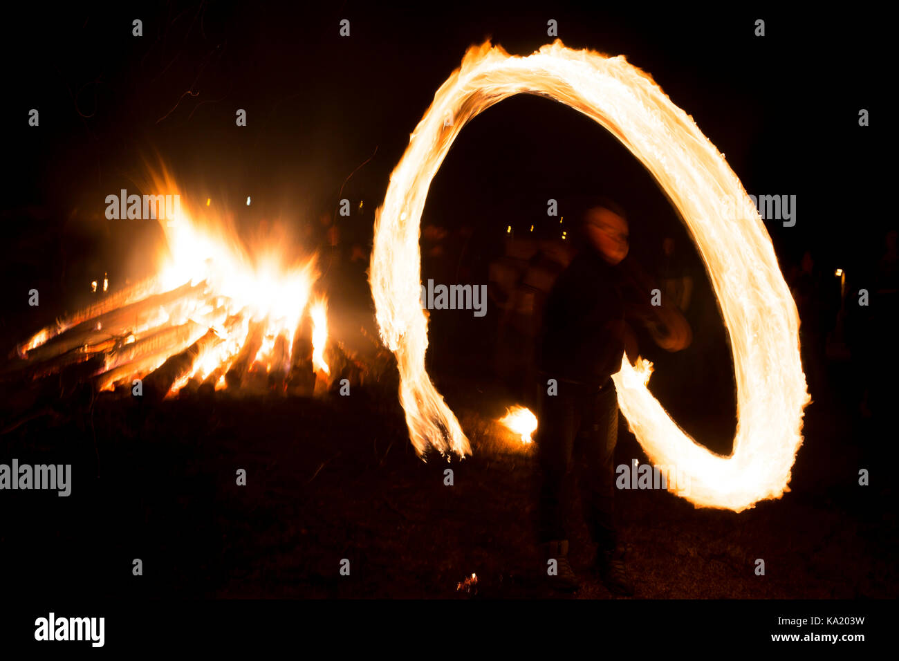 Fire dance boy hi-res stock photography and images - Alamy