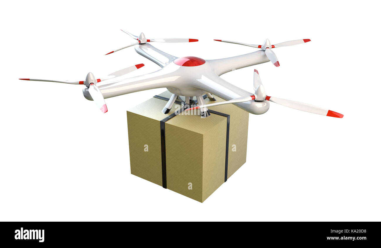 White drone delivers cargo box hi-res stock photography and images - Alamy