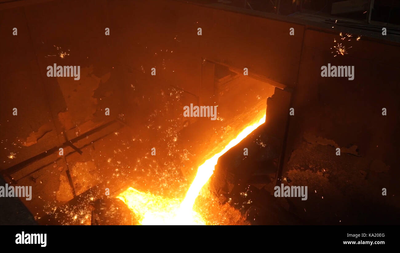 Liquid metal from blast furnace hi-res stock photography and images - Alamy