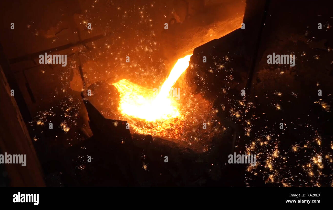 Liquid metal from blast furnace hi-res stock photography and images - Alamy