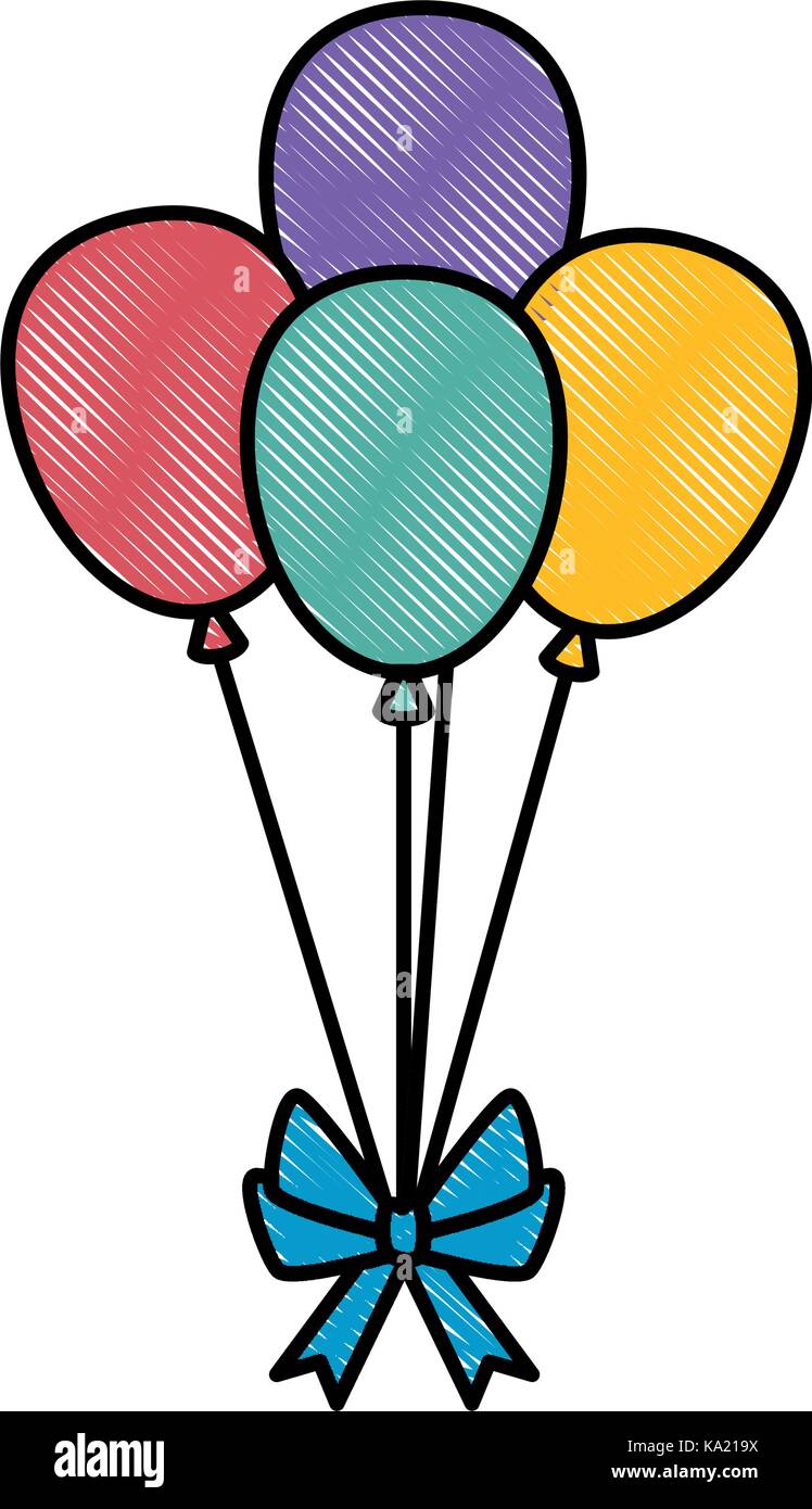 balloons air party decoration vector illustration design Stock Vector ...