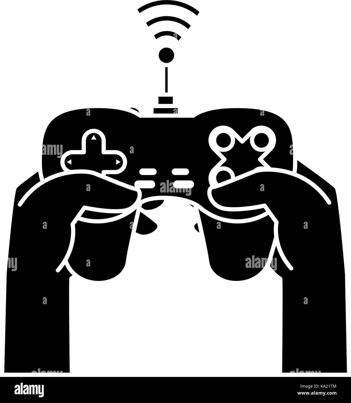 Wireless remote control joystick Black and White Stock Photos & Images ...