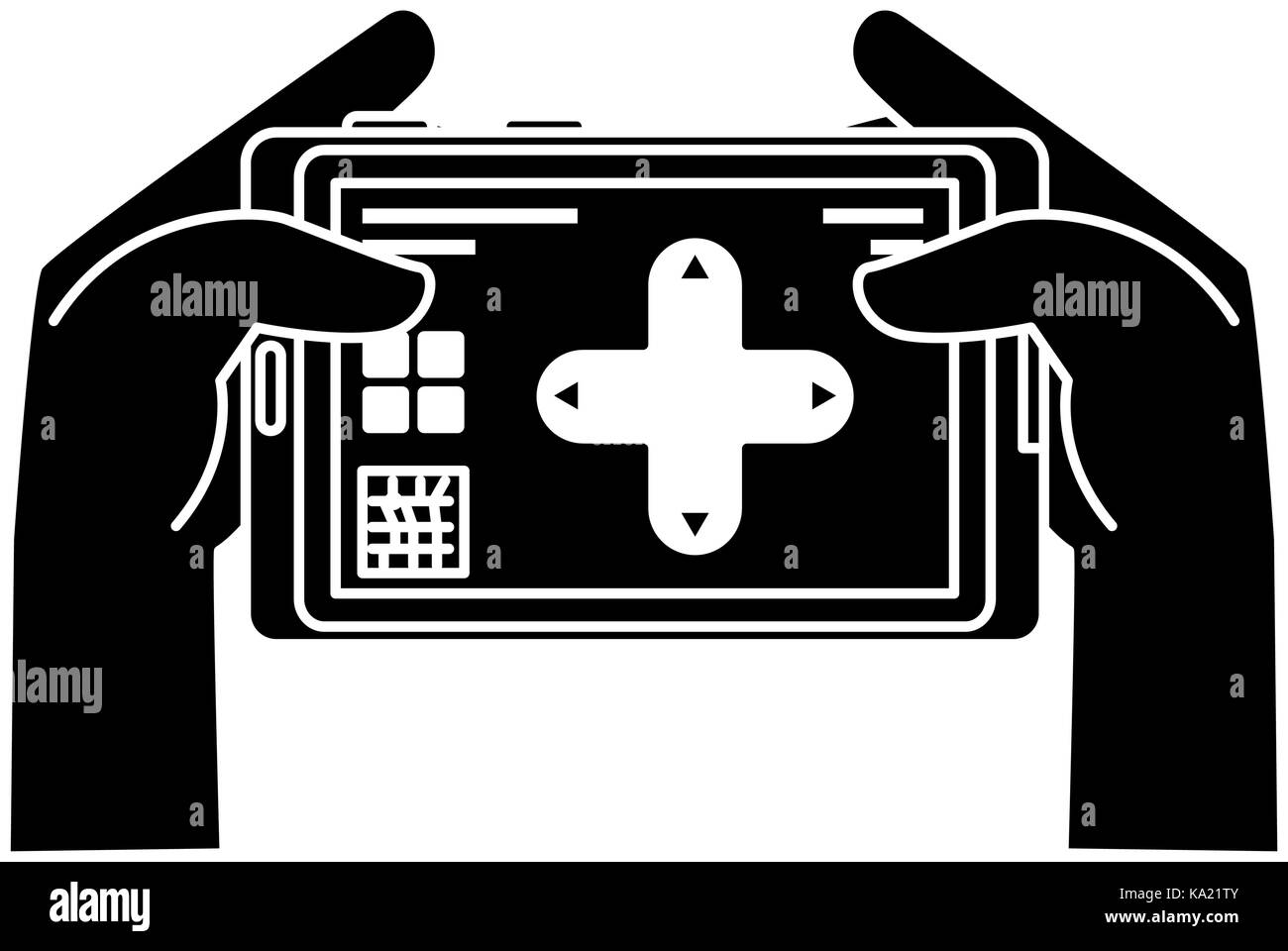Wireless remote control joystick Black and White Stock Photos & Images ...