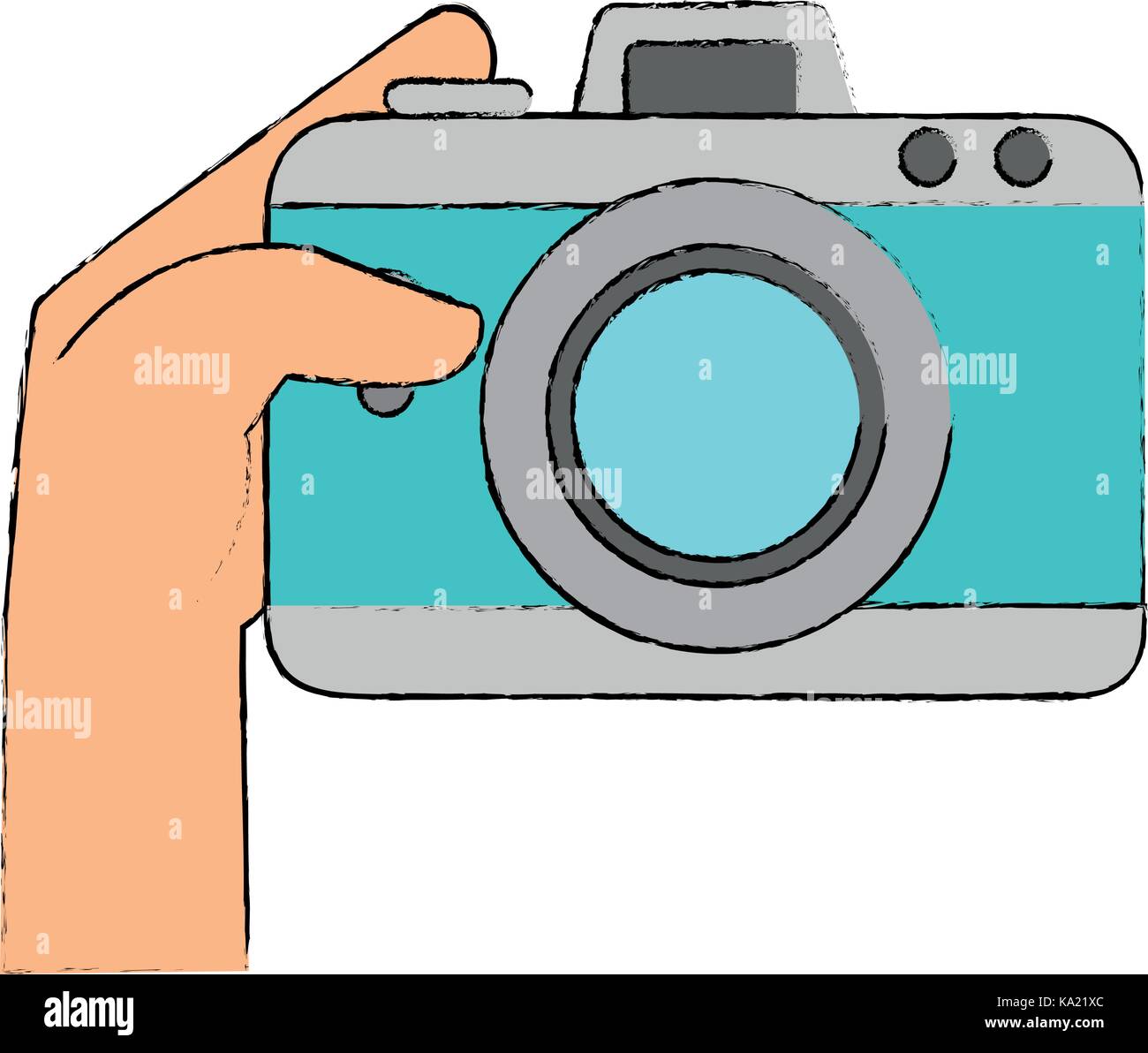 hand user with camera photographic isolated icon Stock Vector Image ...