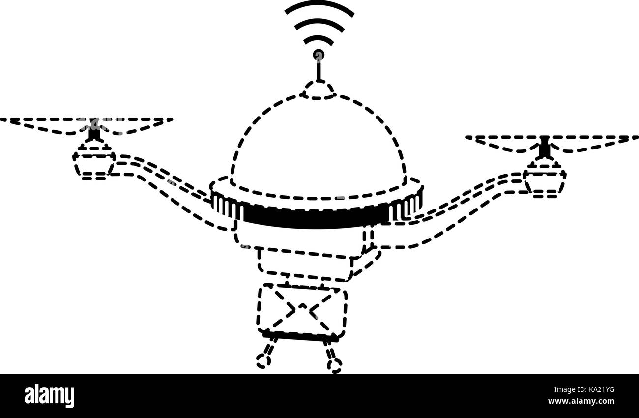 drone flying technology with envelope Stock Vector Image & Art - Alamy