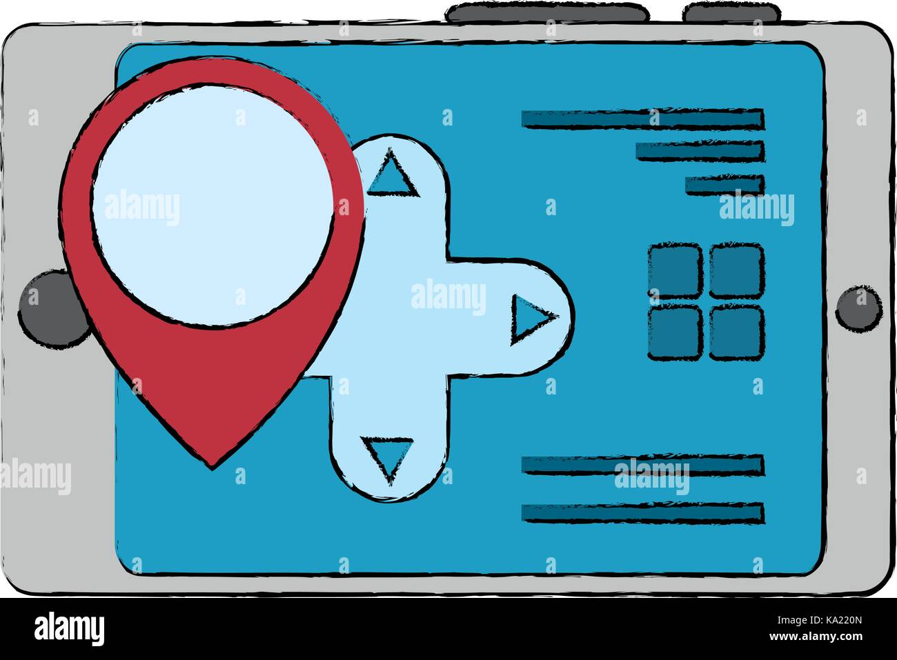 drone remote control digital with pointer location Stock Vector Image ...