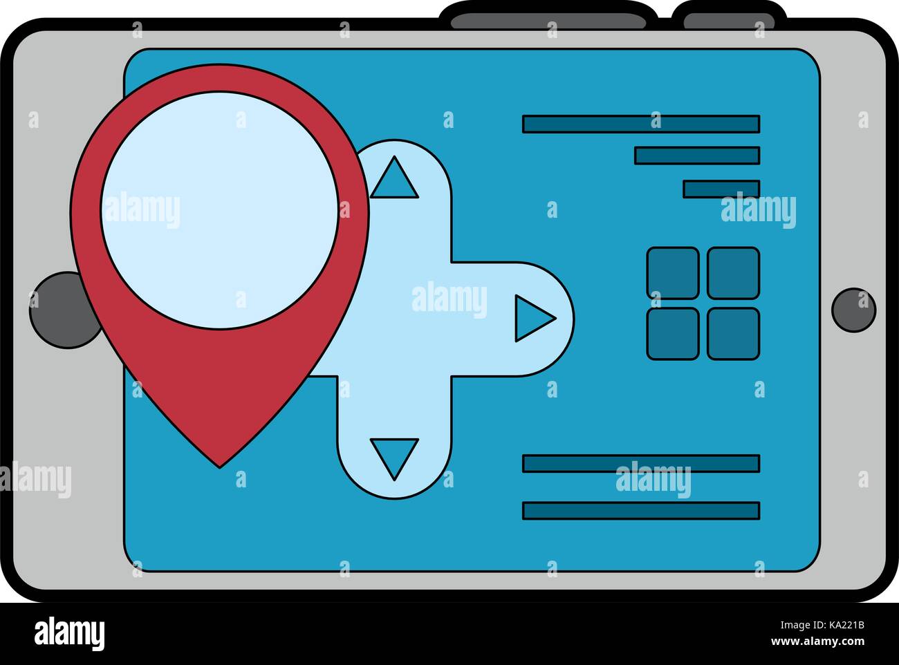 drone remote control digital with pointer location Stock Vector Image ...