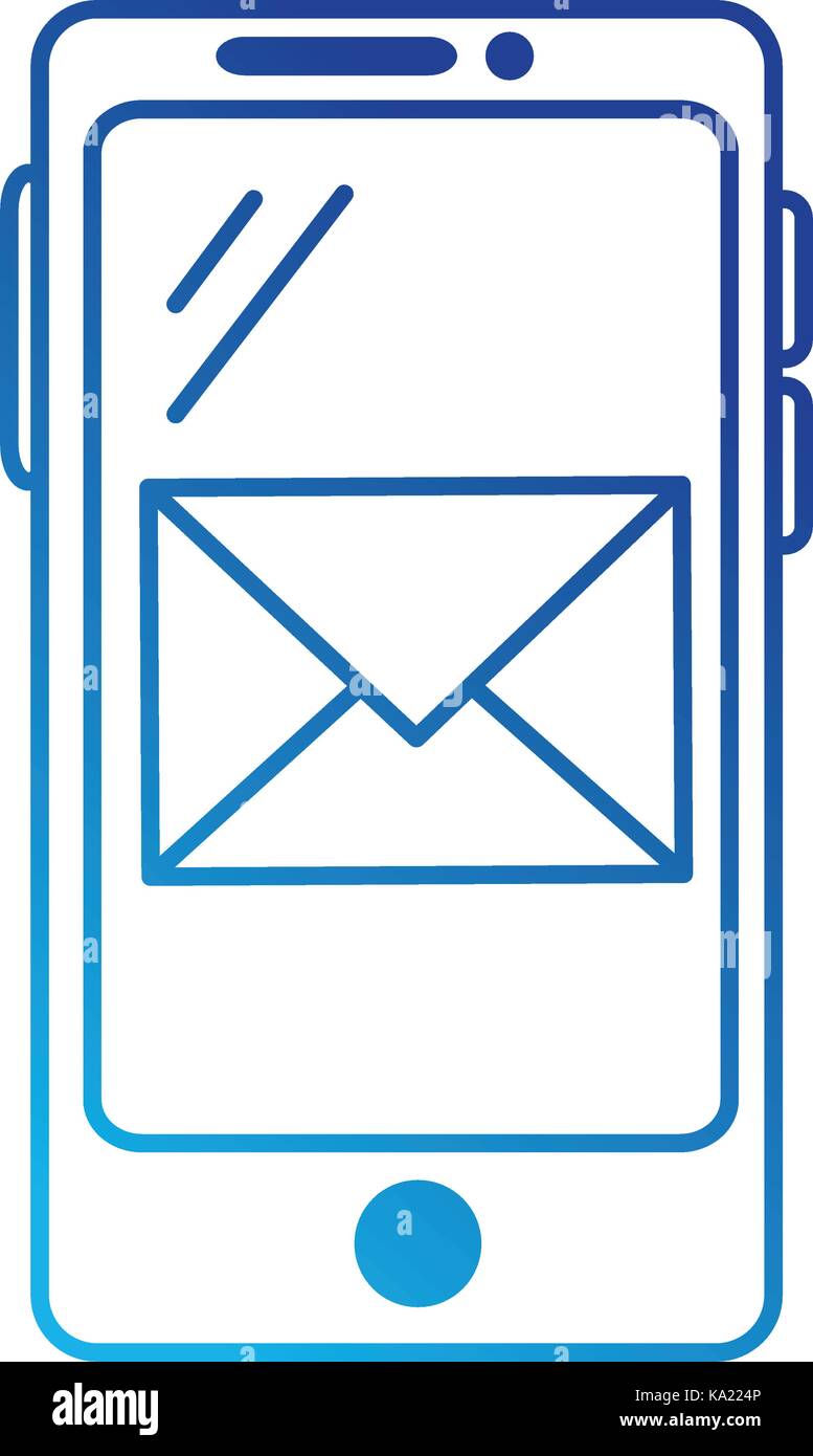 smartphone device with envelope Stock Vector Image & Art - Alamy