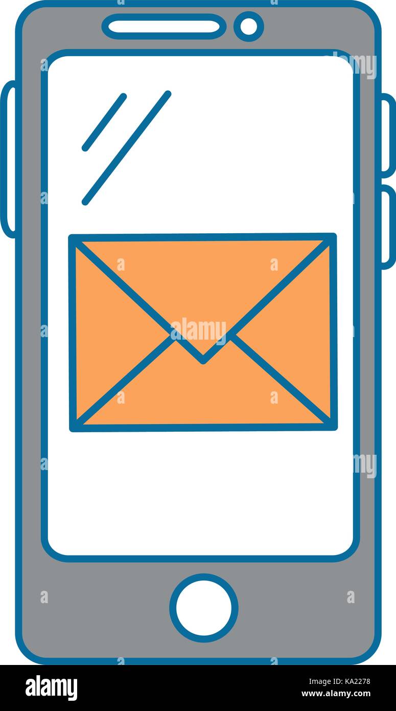 smartphone device with envelope Stock Vector Image & Art - Alamy
