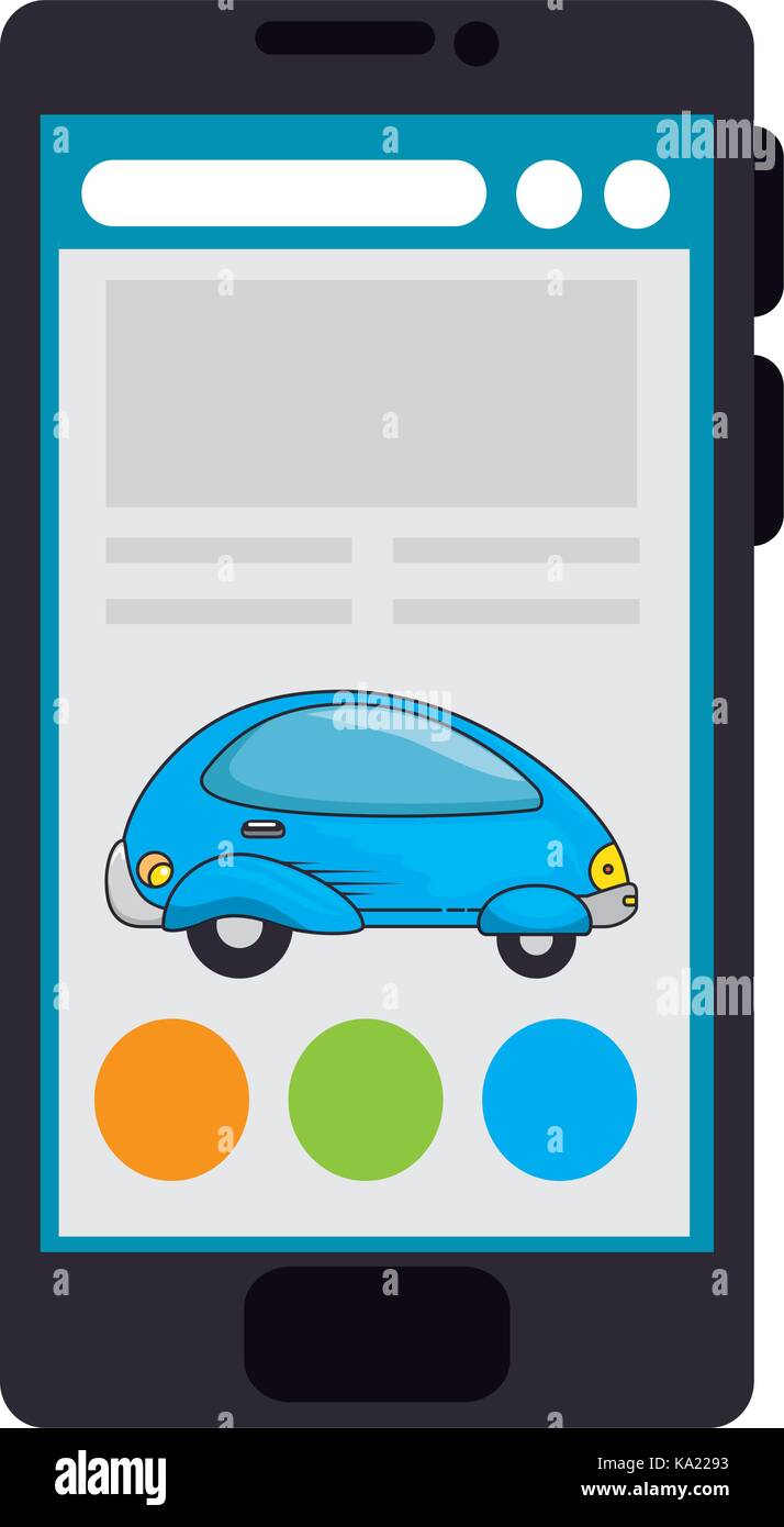 smartphone device with futuristic car Stock Vector Image & Art - Alamy