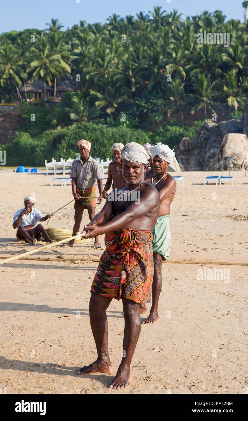 Rural residents in daily life. The fishermen on the shore of the ocean ...