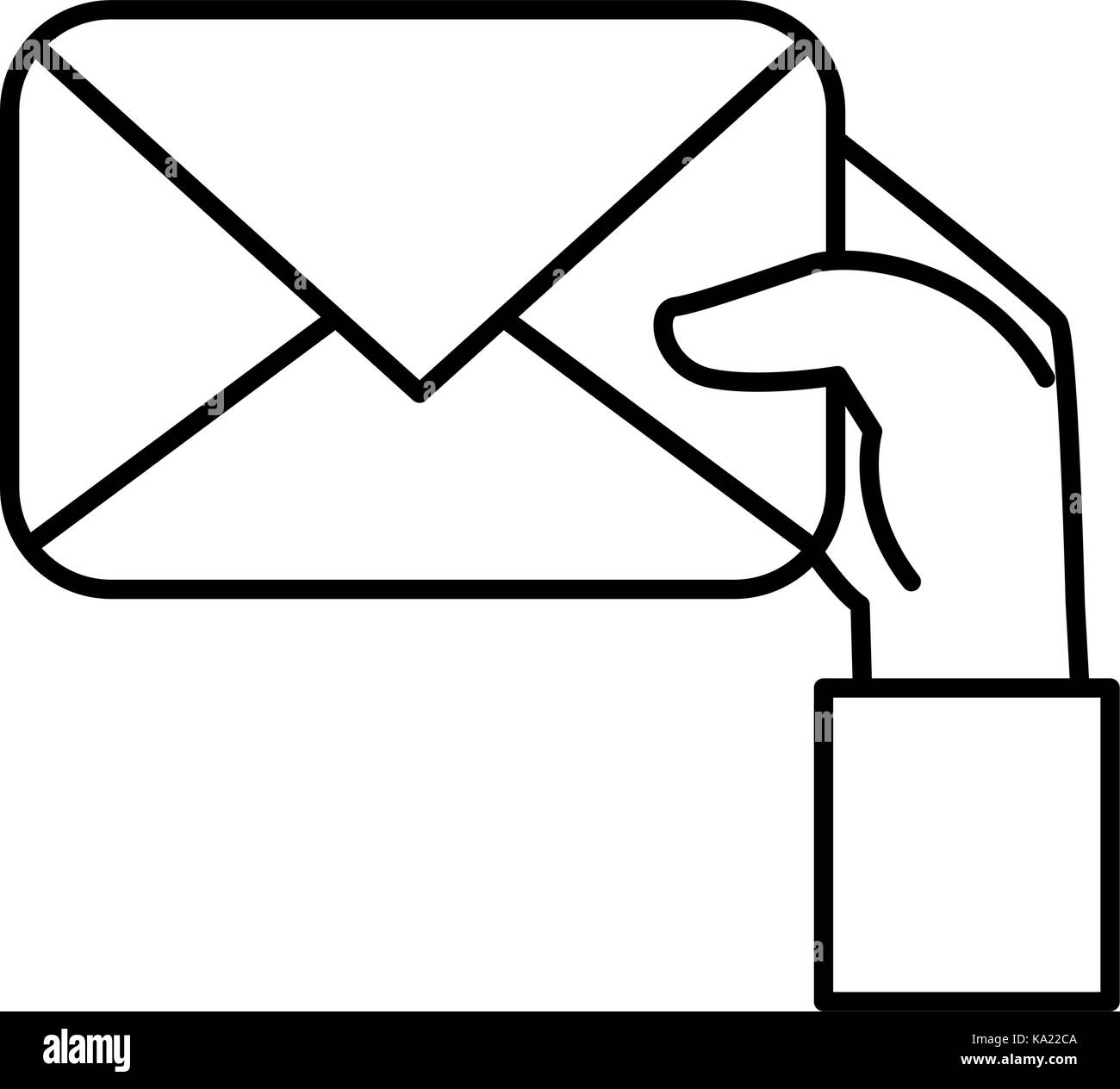 hand human with envelope mail isolated icon Stock Vector Image & Art ...