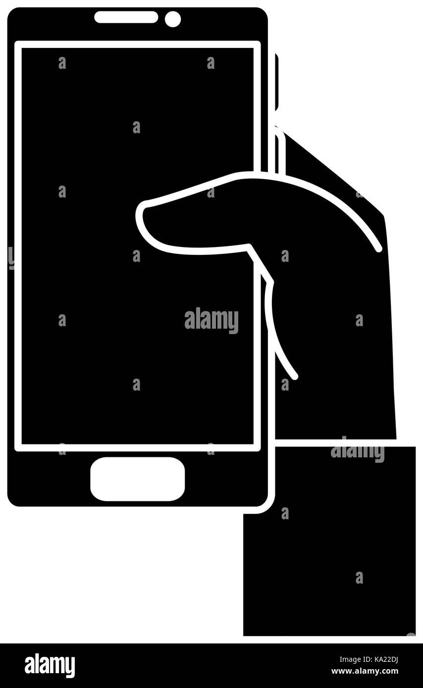 hand user with smartphone isolated icon Stock Vector Image & Art - Alamy