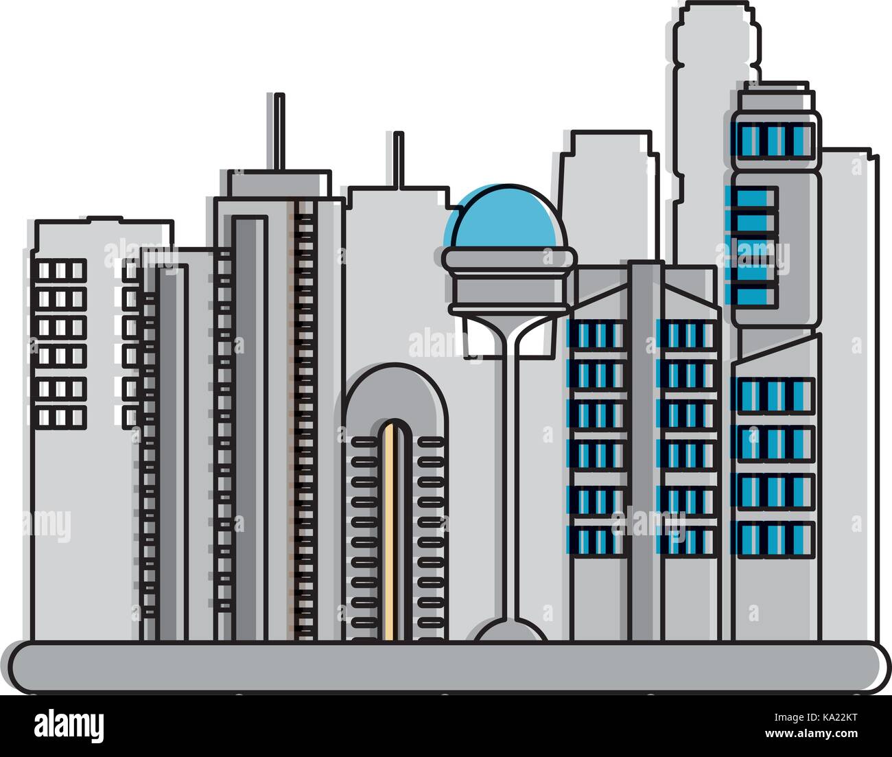 cityscape futuristic buildings icon Stock Vector Image & Art - Alamy