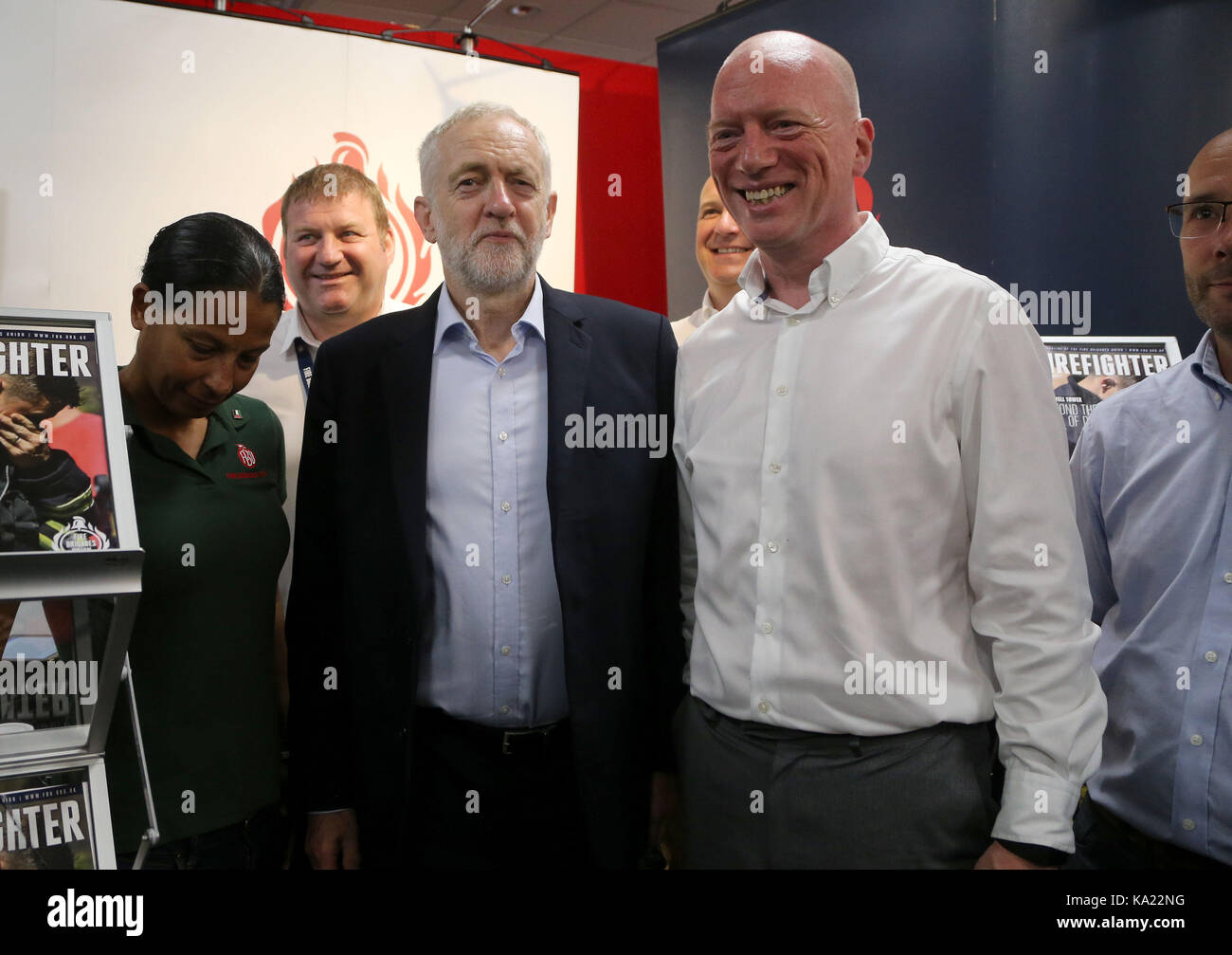 Labour leader Jeremy Corbyn meets Matt Wrack, General Secretary of the ...