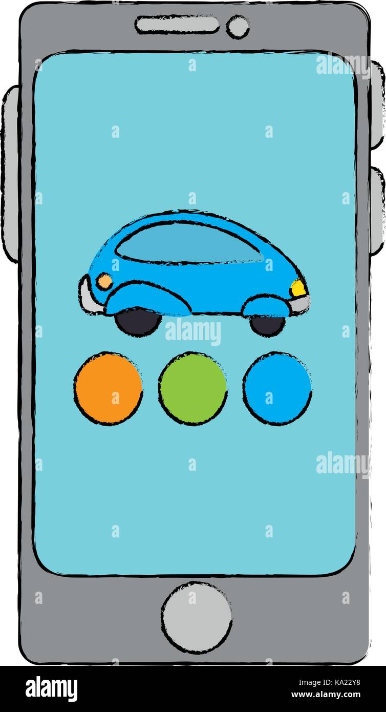 smartphone device with futuristic car Stock Vector Image & Art - Alamy